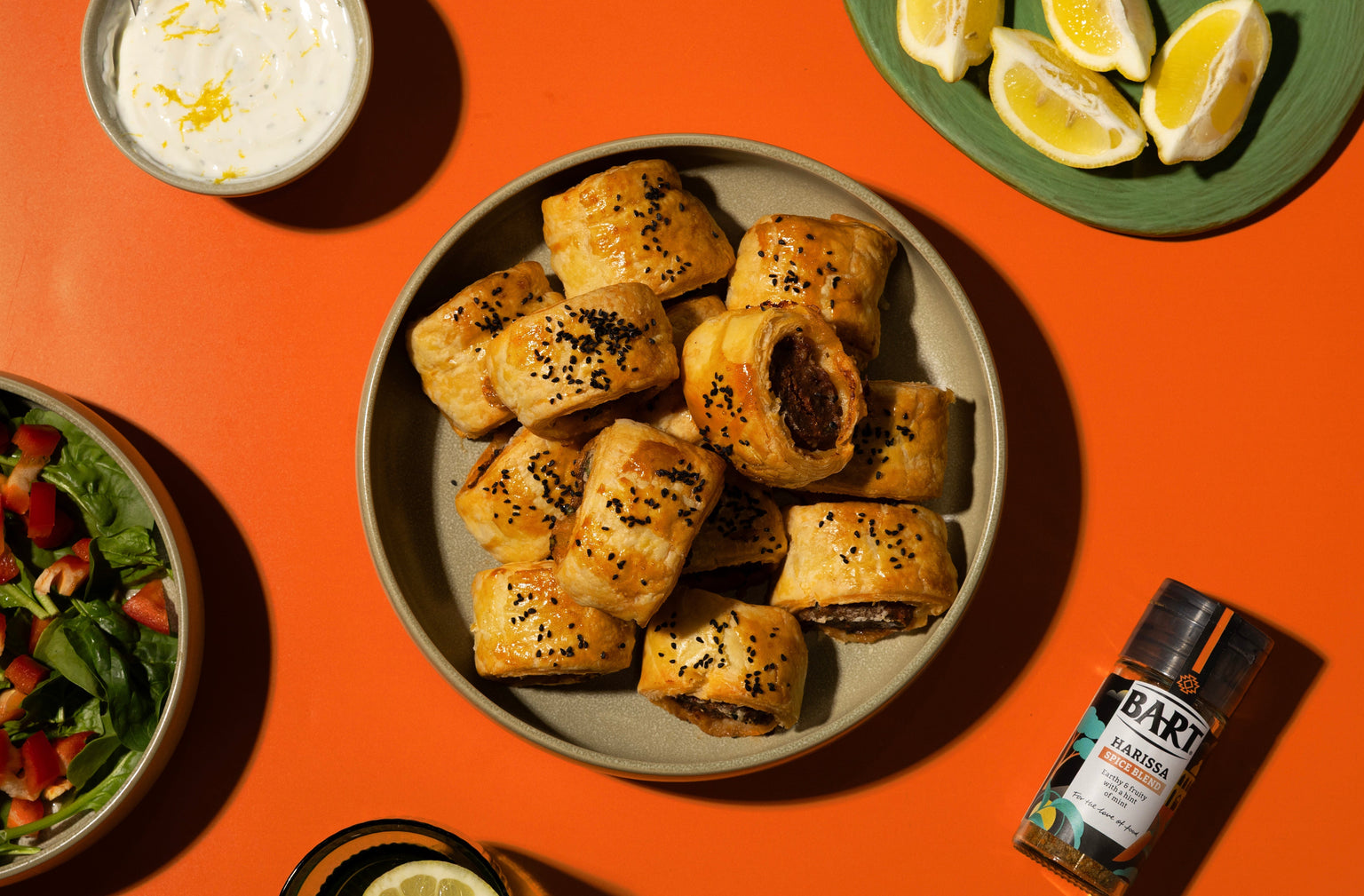 Harissa Beef Sausage Rolls – Bart Ingredients