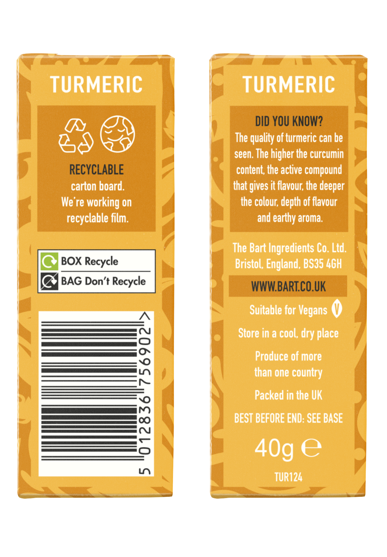 Turmeric Carton – Bart Ingredients